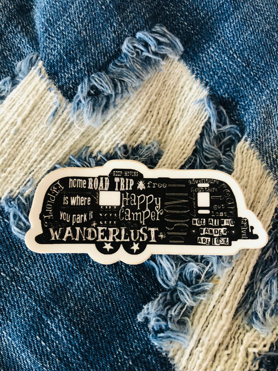 Travel Words Trailer Sticker – Vintage Bliss AZ